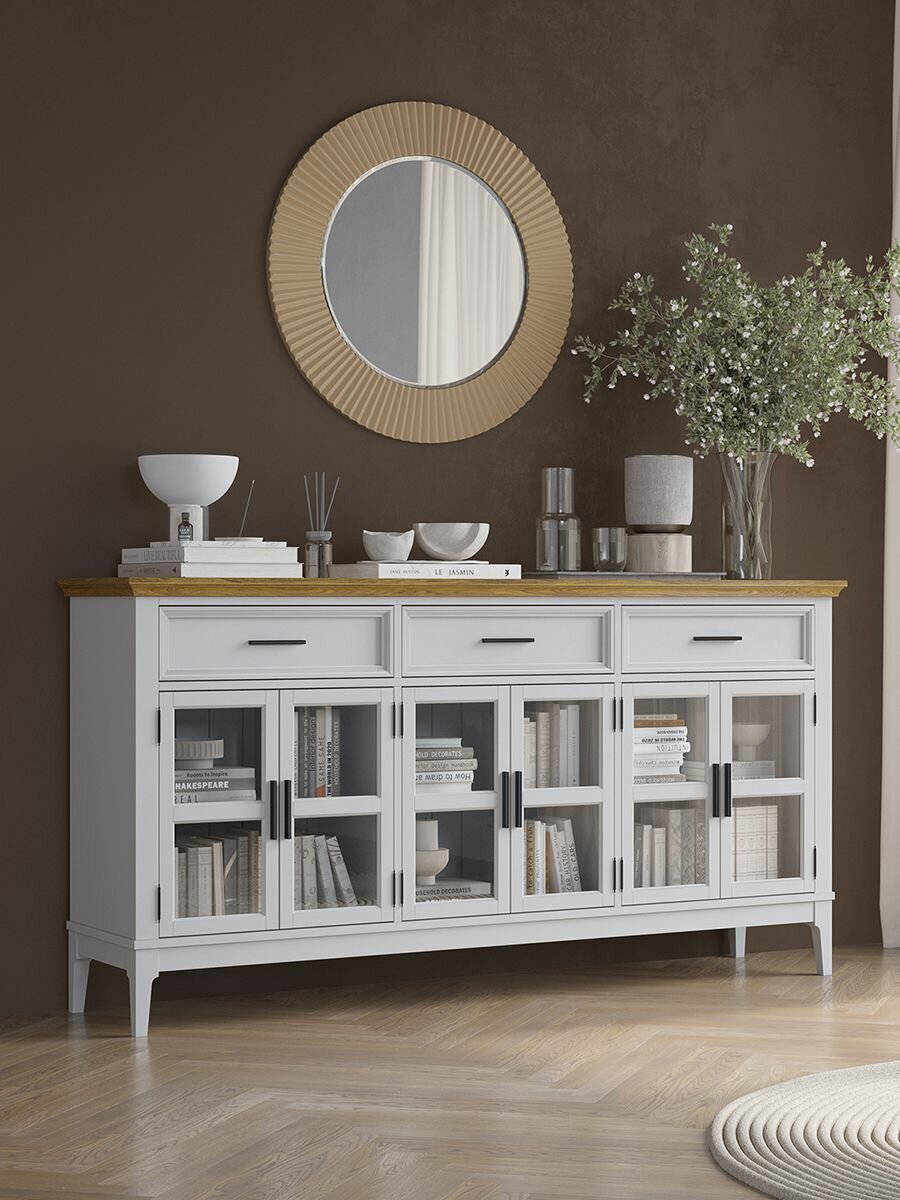 Тумба из массива сосны Гостиная Квадро-С 063С (белый лак-антик 24)