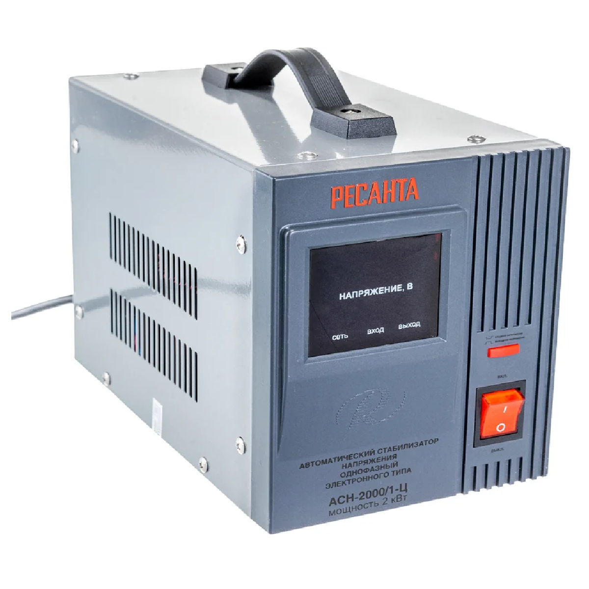 Стабилизатор напряжения РЕСАНТА АСН-2000/1-Ц, 2 кВт, однофазный, серый