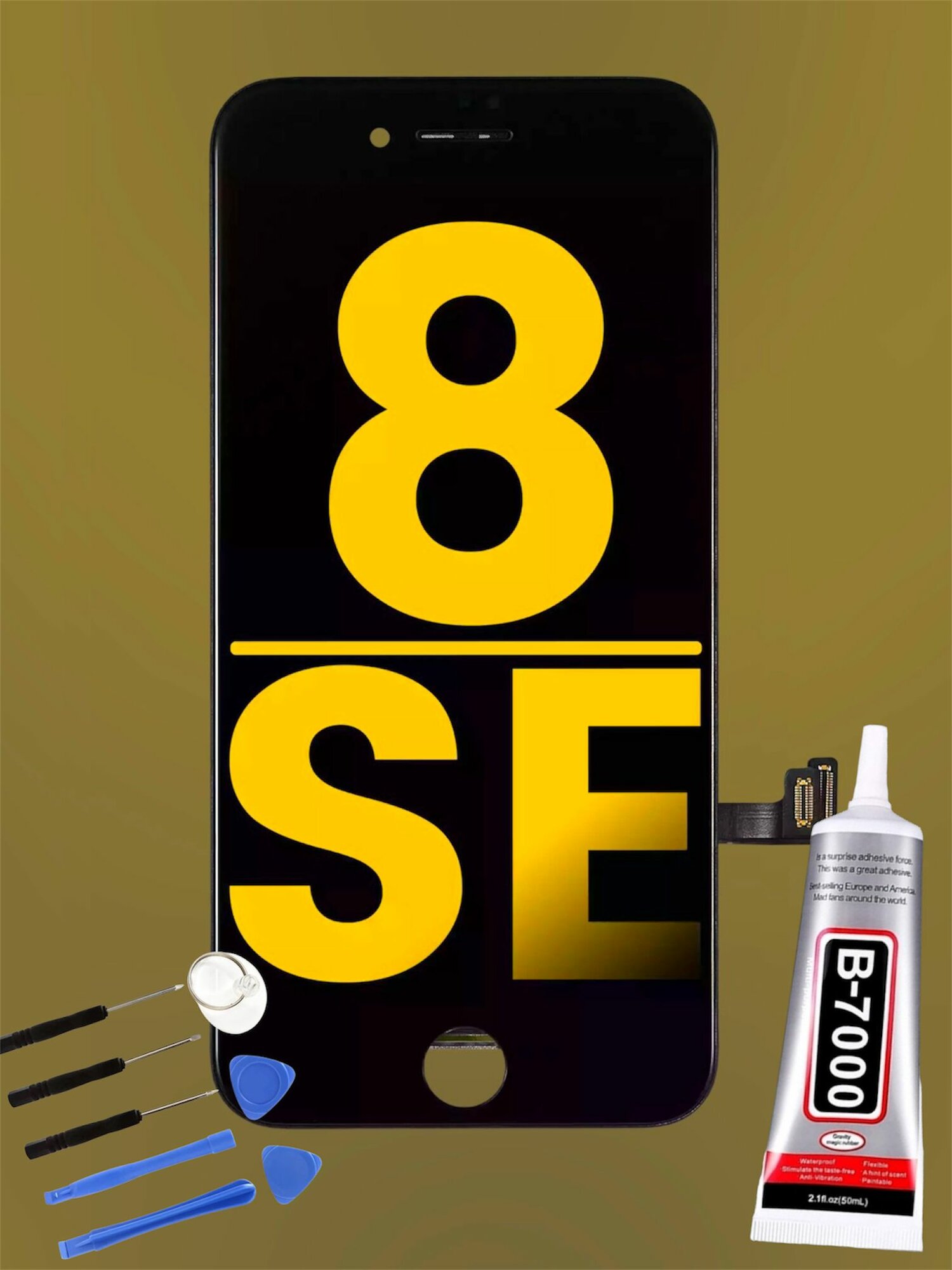 Дисплей для iPhone SE (2022) 3rd Gen черный с тачскрином + клей