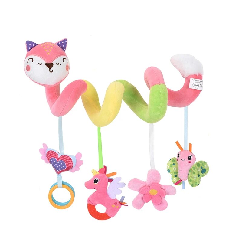 Детская плюшевая спиральная подвеска Розовый, Pink fox