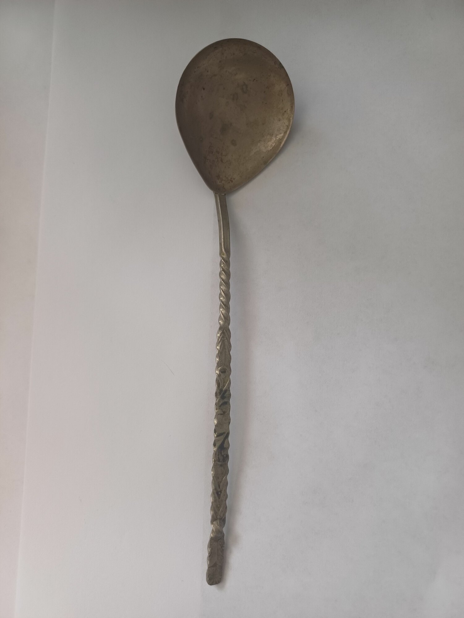 Винтажная столовая ложка с винтовой ручкой, нержавеющая сталь, СССР.