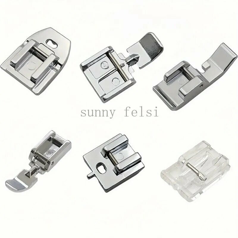 Набор ножек для швейной машины из 6 предметов, используемых для невидимых молний, совместим с различными швейными машинами, подходит для домашнего шитья.