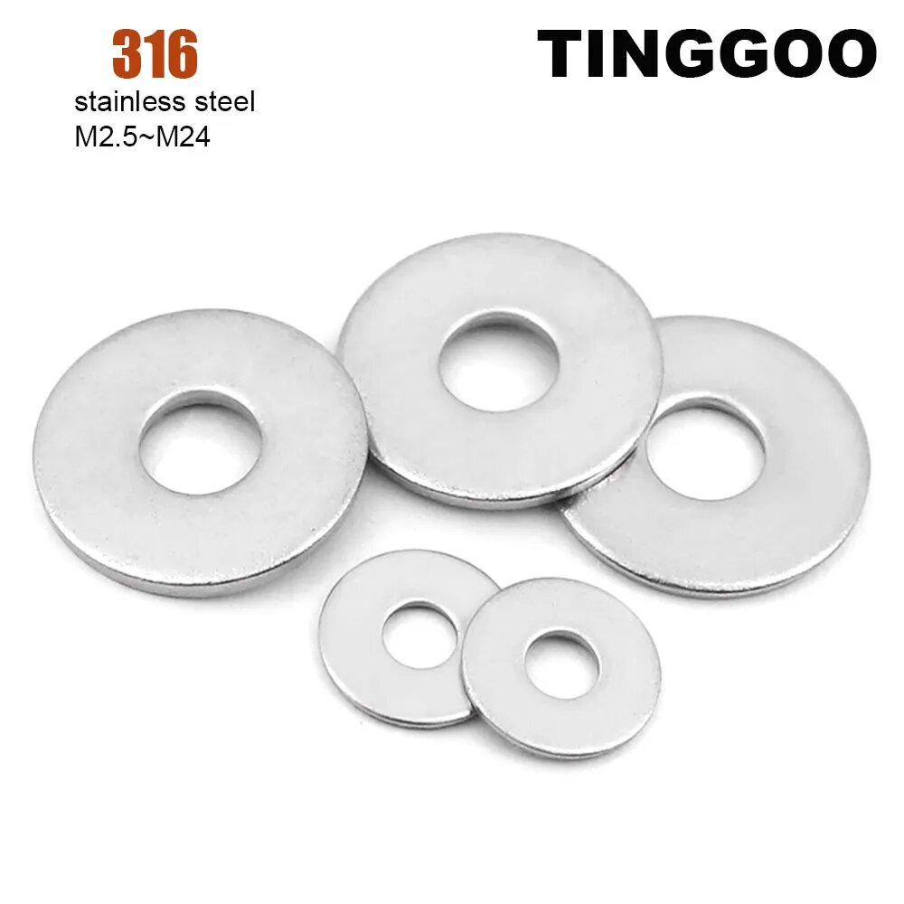 Шайбы ТINGGOO из нержавеющей стали, M2.5, внутренний диаметр 50pcs