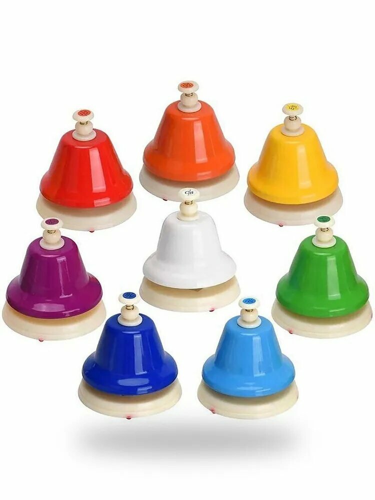 Набор детских колокольчиков, 8 штук, цветные