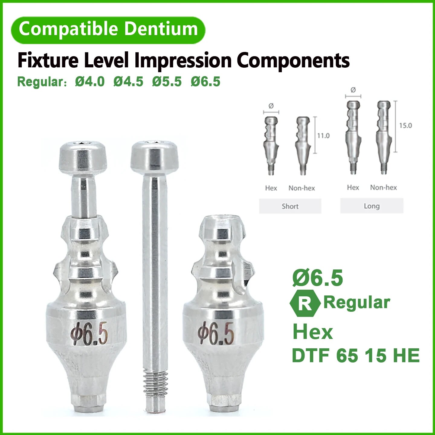 Копинг Dentium Ø6.5 Regular Hex DTF 6515 HE