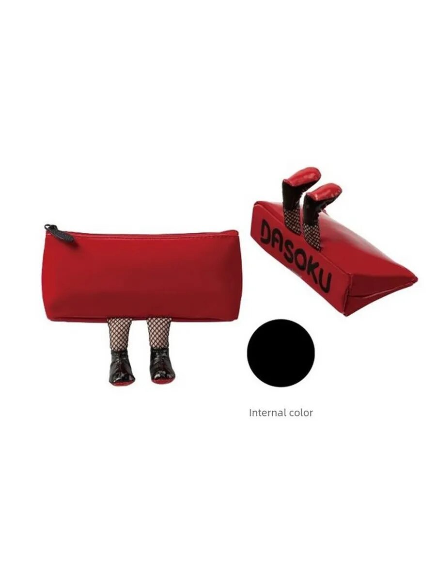 Пенал Sunstar Dasoku-нога, красный, ПУ, молния