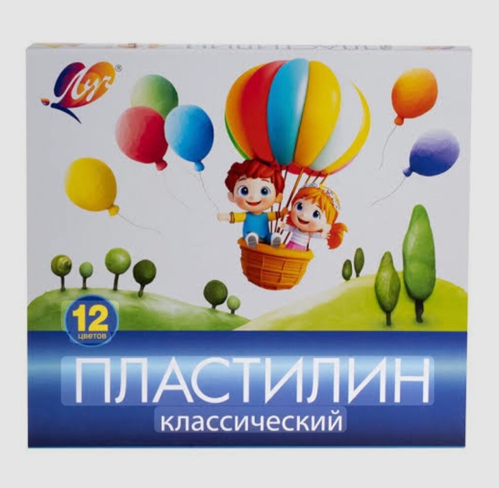 Пластилин Луч, классический, для слепков, белый, 32 г, 3-5 лет