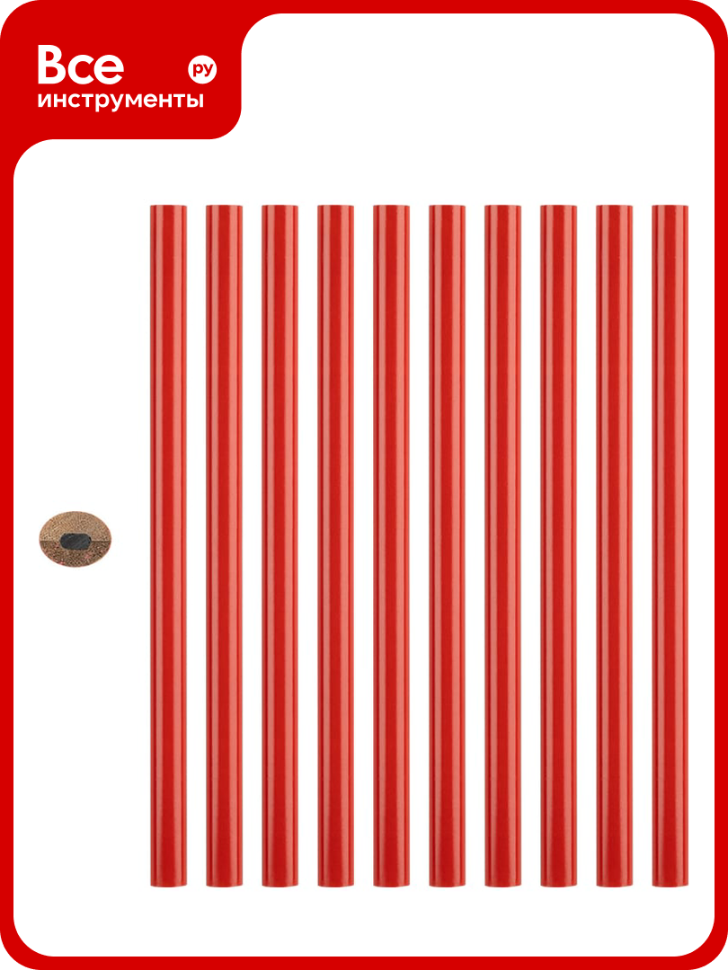 Набор карандашей плотника PARK овальные, 10 шт, графитовый грифель, назначение для дерева, бетона и пластика