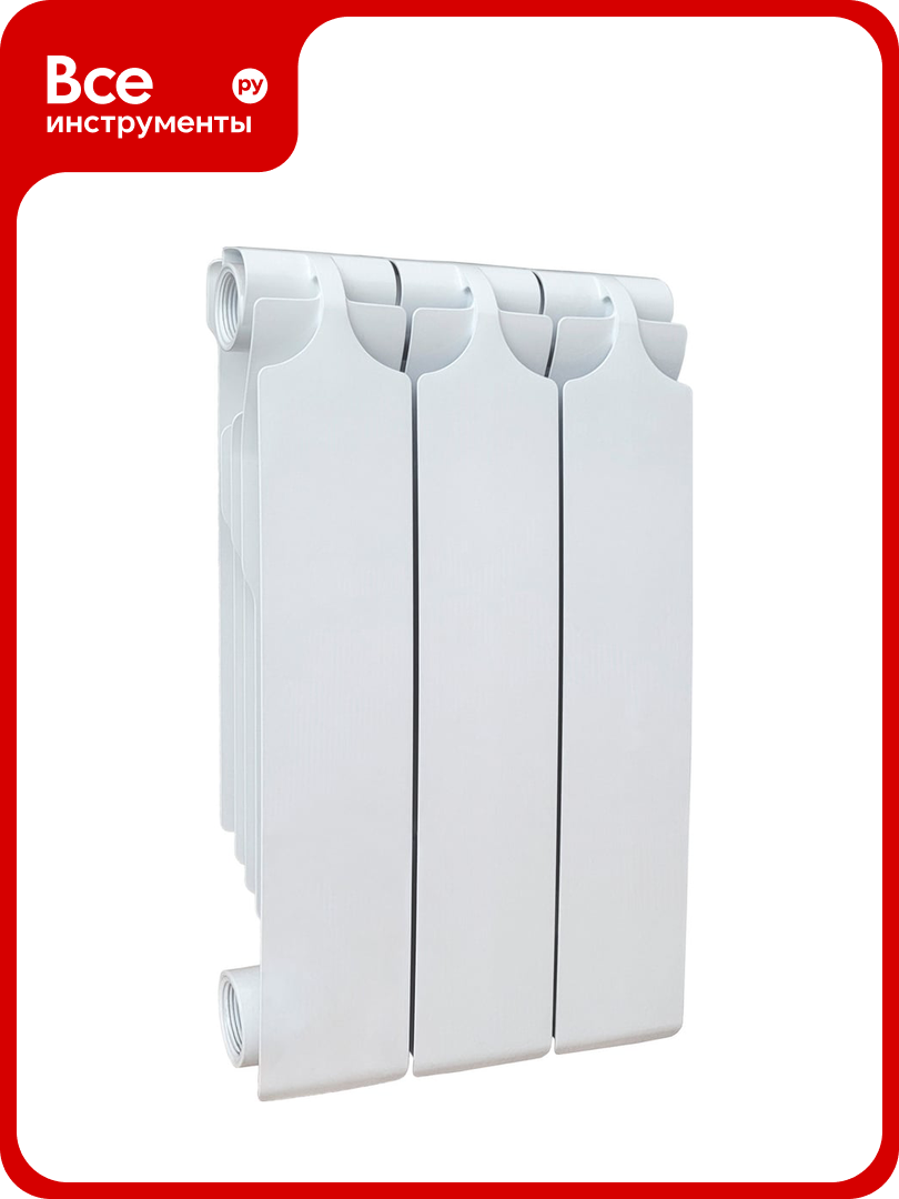 Биметаллический радиатор Теплоприбор, 3 секции, обогрев 4 м², BR1-350/03