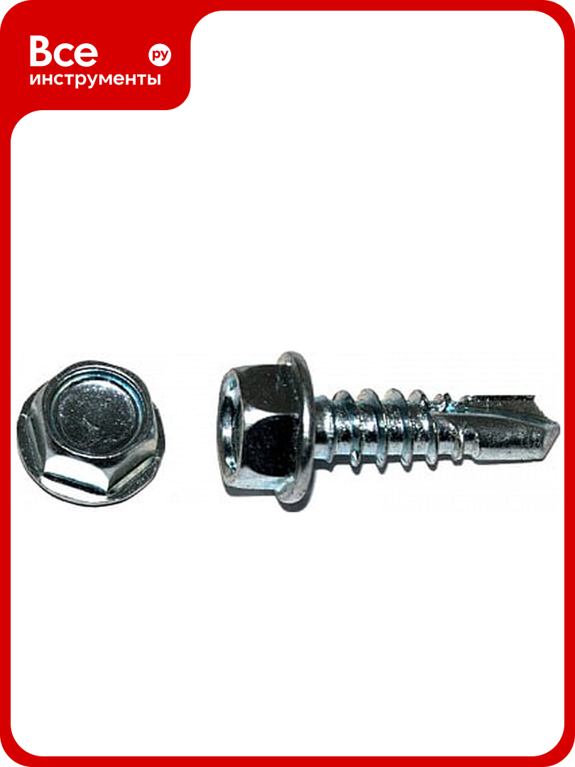 Саморез для фасадных систем креп-комп со сверлом PT-3 без шайбы 4,8х16 80шт шестигранная головка оцинкованное покрытие