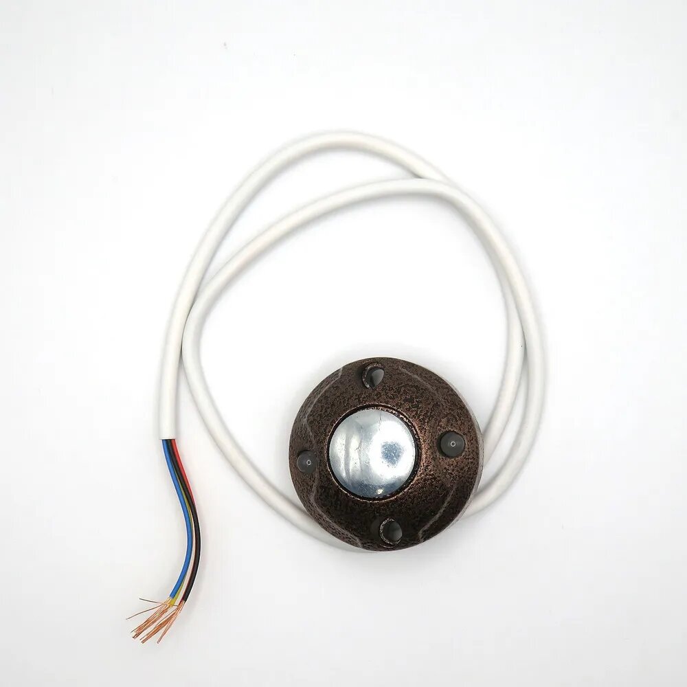 Кнопка выхода накладная с индикацией PUSHка (медный антик) металлическая для уличного монтажа