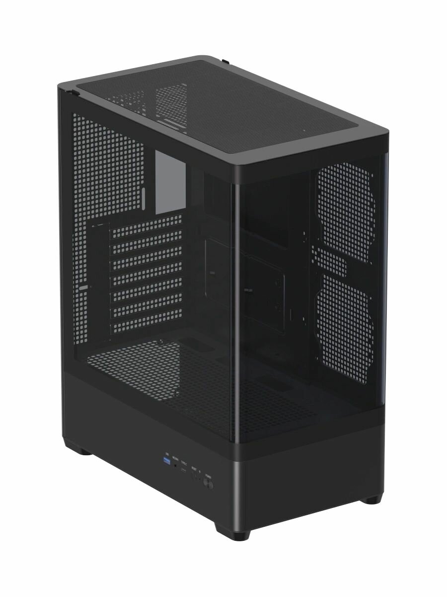 Корпус Accord ACC-R4A черный без БП ATX 7x120mm 1xUSB3.0 audio bott PSU