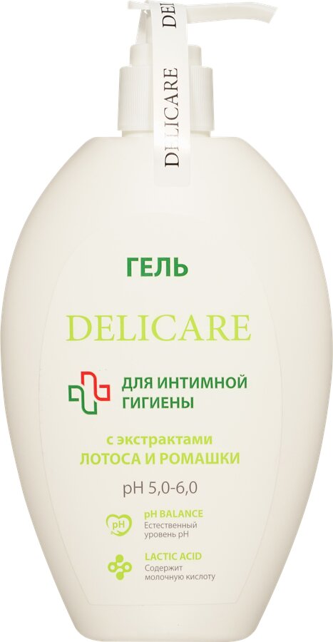 Гель для интимной гигиены DELICARE с экстрактами лотоса и ромашки, 300мл