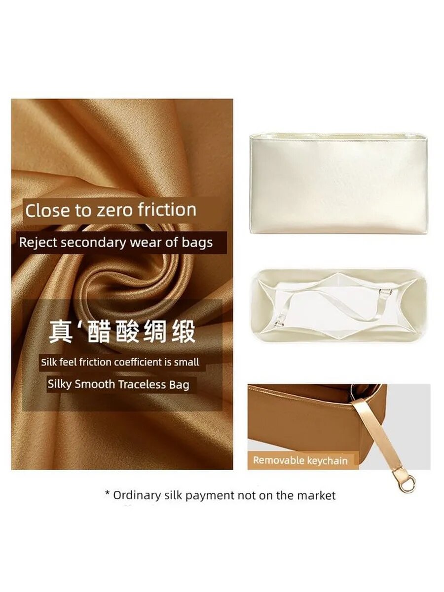 Подкладка для косметички LV-Ацетат, белый, с брелком