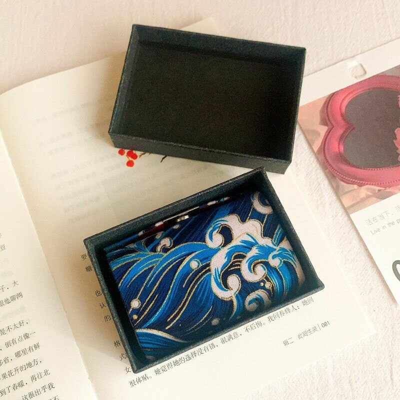 Портативный футляр для помады с зеркалом, миниатюрная подарочная коробка ручной работы в японском винтажном стиле, защитный чехол для помады.