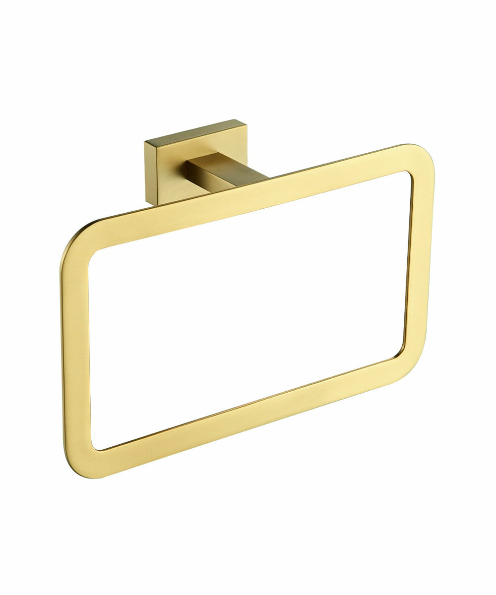 Полотенцедержатель кольцевой настенный из латуни Vieir V5011-S матовое золото