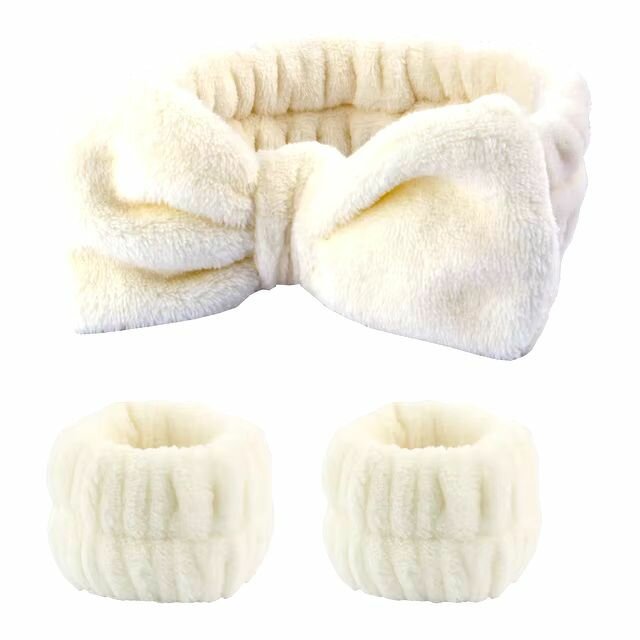 Повязка для волос 1 шт. Повязки на руки для умывания косметические 2 шт