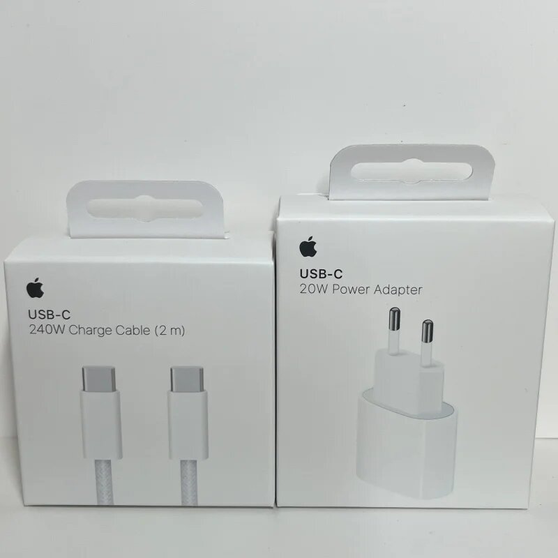 Адаптер Apple USB-C 20 Вт, оригинальное зарядное устройство для быстрой зарядки для Iphone 17 16 15 Pro Max Plus Air Mini EU 20W USB-C 2m