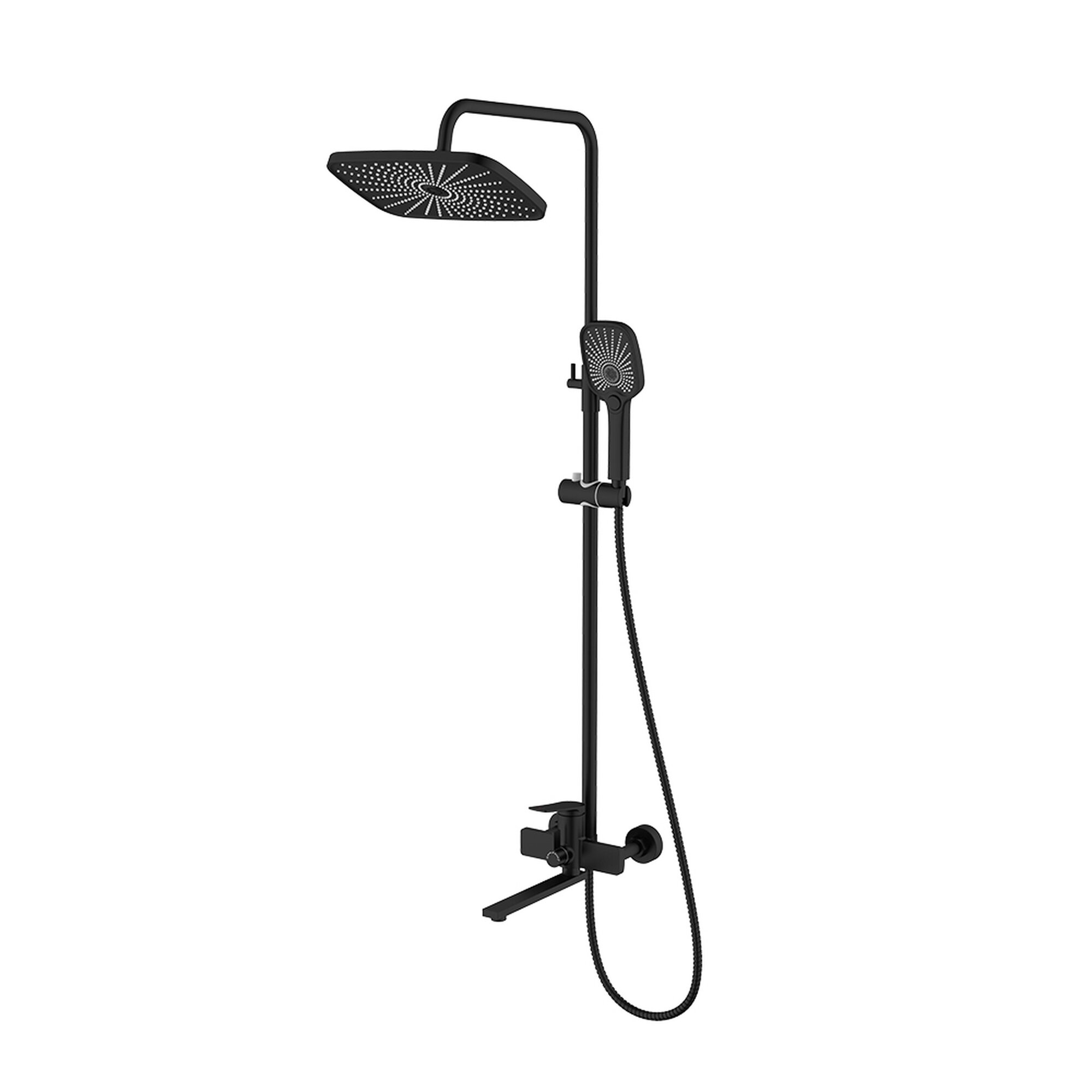 Душевая система Splenka S40.24.06, форма квадратная, цвет черный