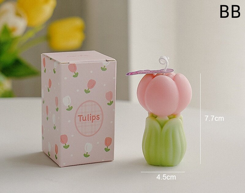 Подарочная ручная искусственная цветочная свеча, долгогорящая бездымная ароматическая свеча. BB