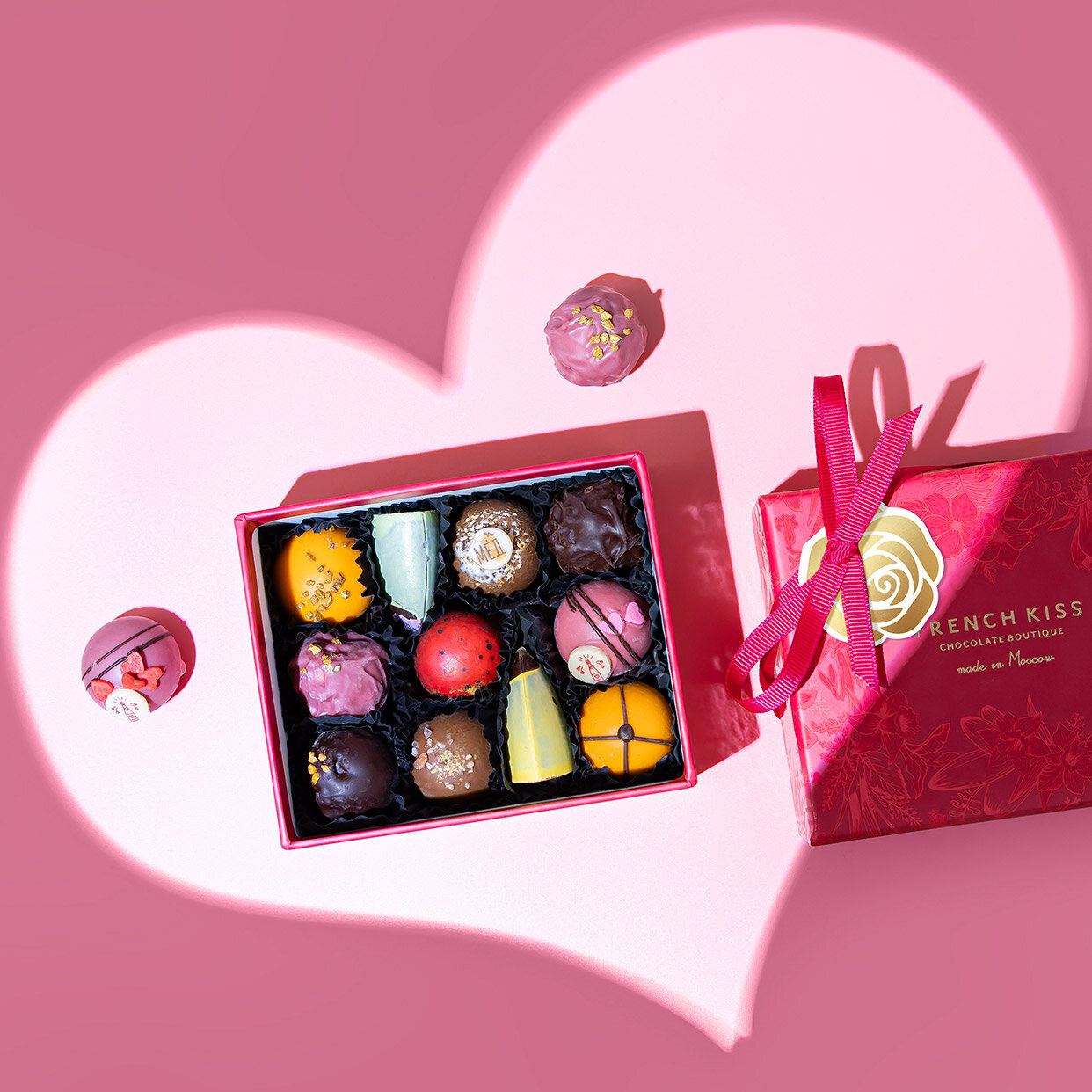 Подарочный шоколадный набор конфет Frenchkiss, Все для тебя, 9 кофет ручной работы