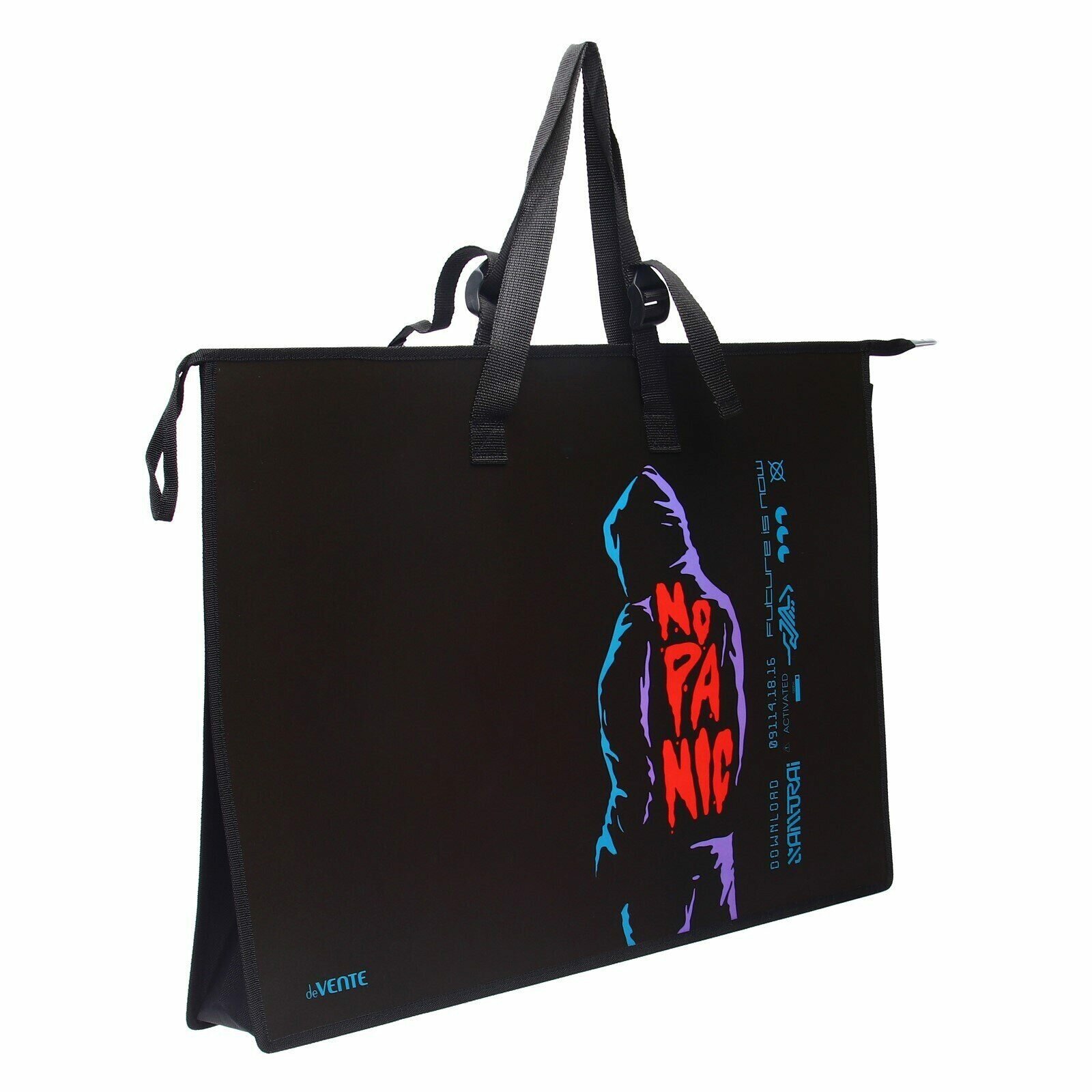 Папка А2 пластиковая молния сверху, ручки тесьма, текстильное расширение 10см No Panic DEVENTE 3075311/301681