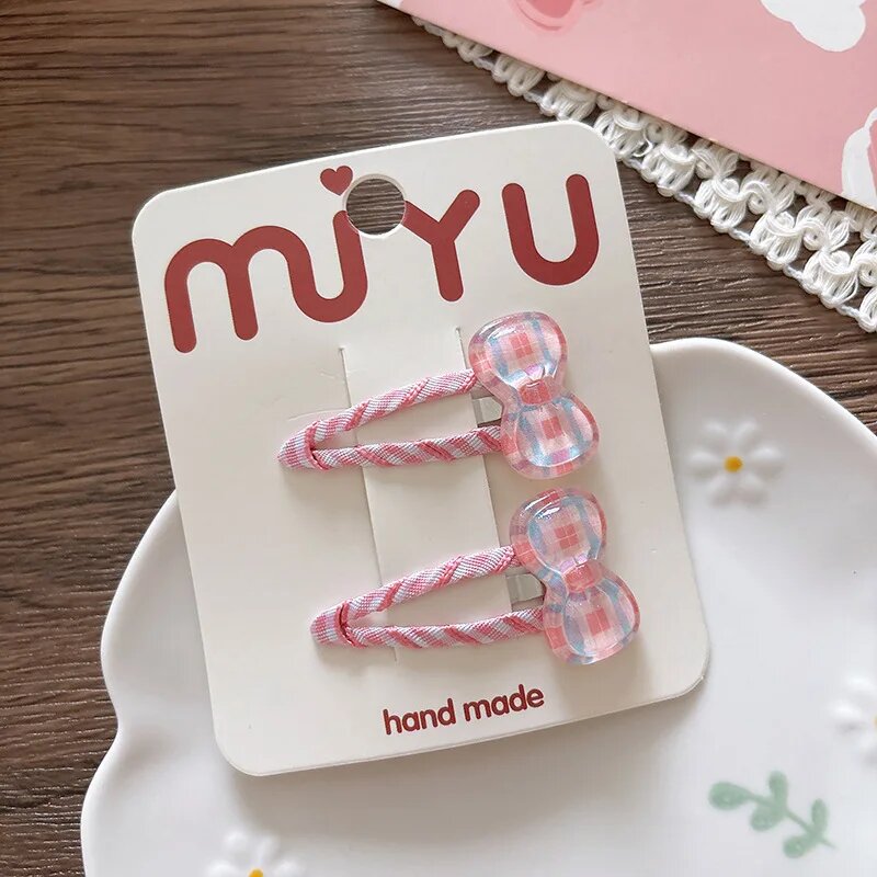Розовые заколки-бантики MIYU, набор 2 шт.