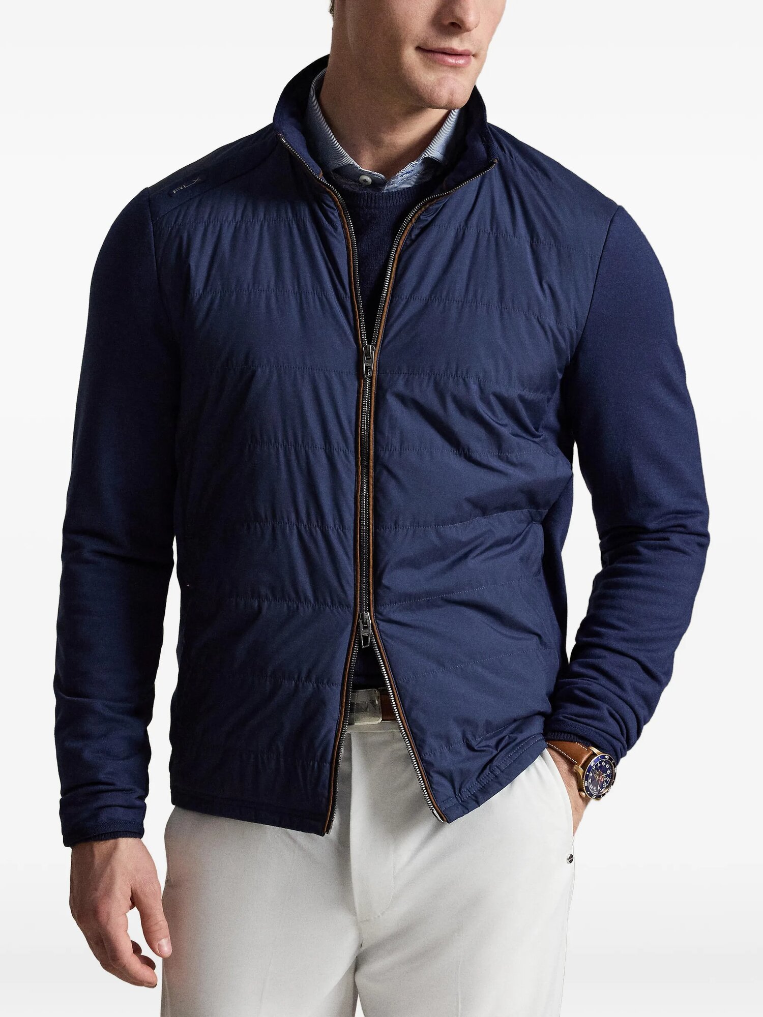 Куртка RLX Ralph Lauren Woven-panel zip-up jacket, размер XL, blue — фото 1