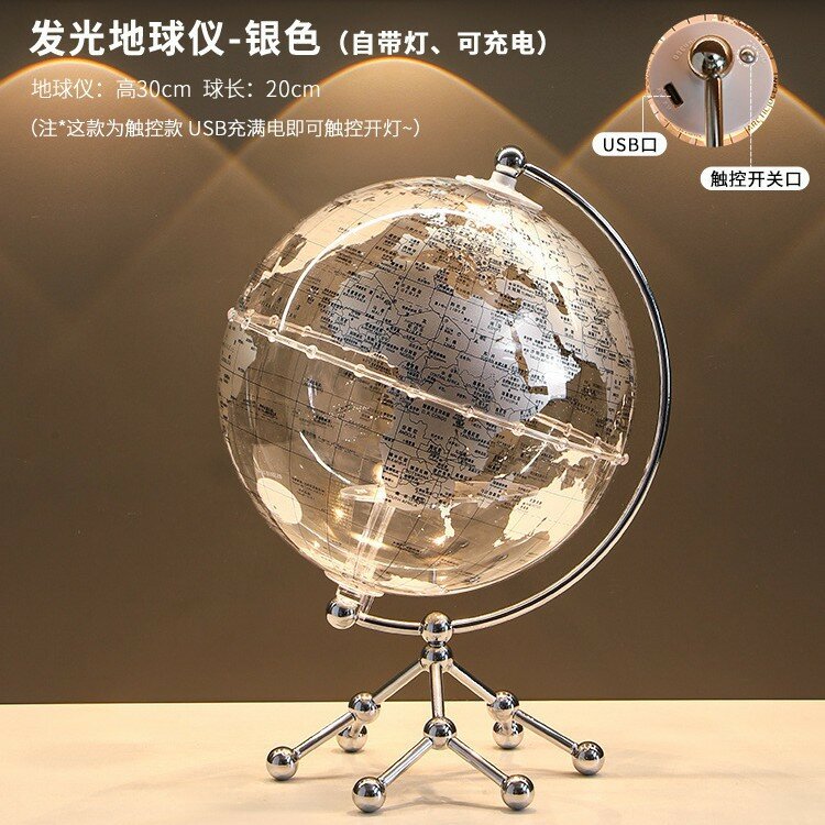 Прозрачный декоративный глобус, роскошный элемент декора для гостиной, тумбы под телевизор, офиса, украшение для рабочего стола в стиле космонавта, подарок на день рождения.