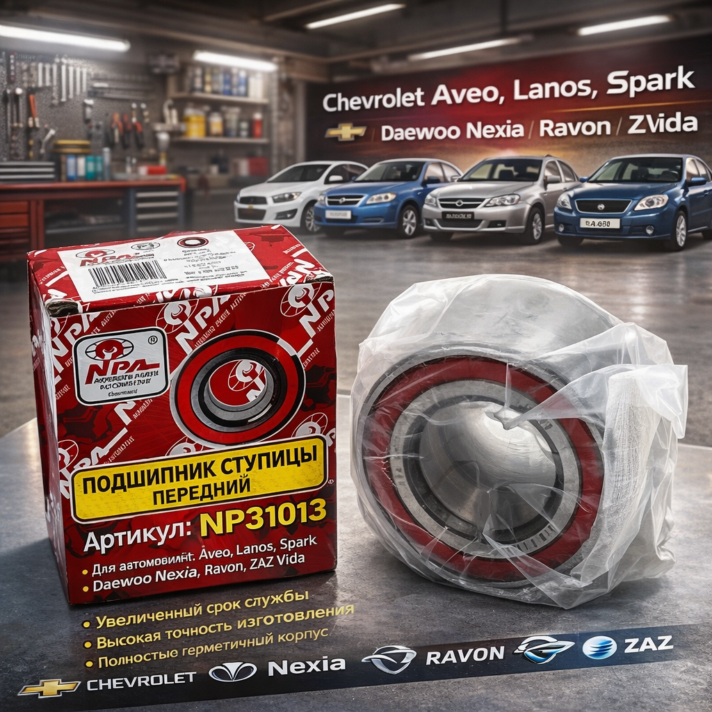Подшипник ступицы передний NPA NP31013 для Chevrolet Aveo, Lanos, Spark, Daewoo Nexia, Ravon, ZAZ Vida