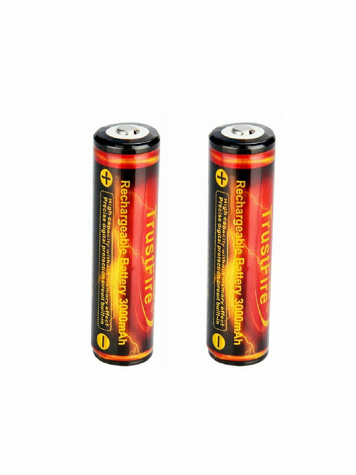 2 остроконечных аккумулятора 18650 емкостью 3000 (чистый аккумулятор)