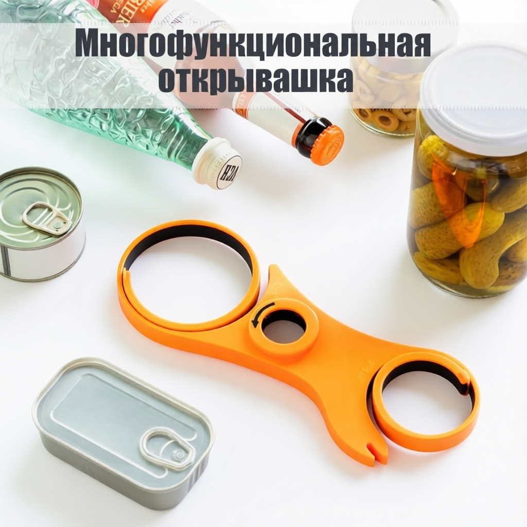 Открывашка "5 в 1", многофункциональная, для бутылок и банок