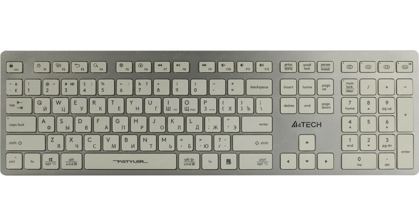 Беспроводная клавиатура A4tech Fstyler FBX50C, белый