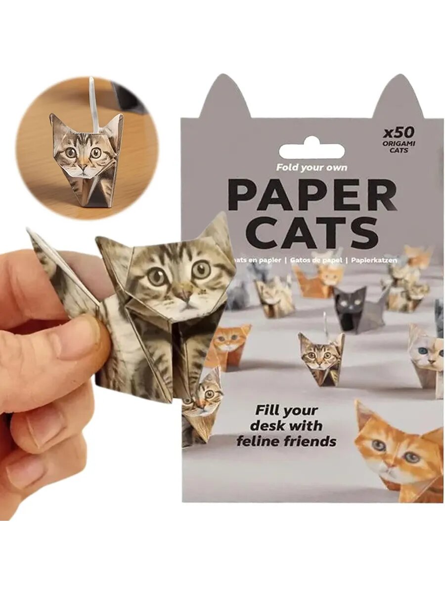 50 дизайнов кошек-оригами ручной работы, изготовленных вручн