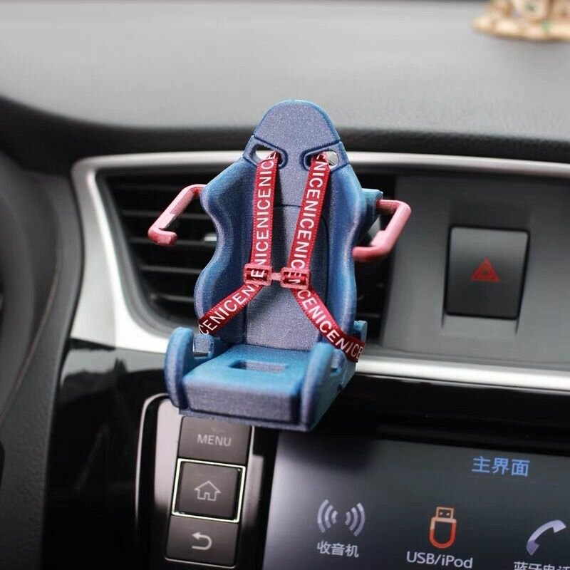 Складная подставка для телефона в виде гоночного сиденья, подарок, модифицированная фигурка автомобиля, регулируемый подвесной экран для использования в автомобиле