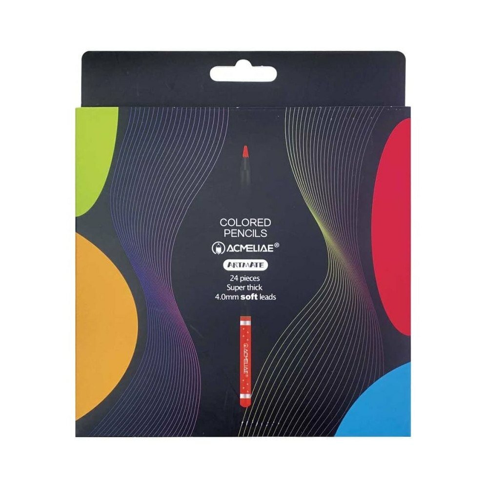 Карандаши цветные 24цв "Blackwood Artmate" карт. футляр, супермягкие, утолщ. грифель 4мм, ACMELIAE