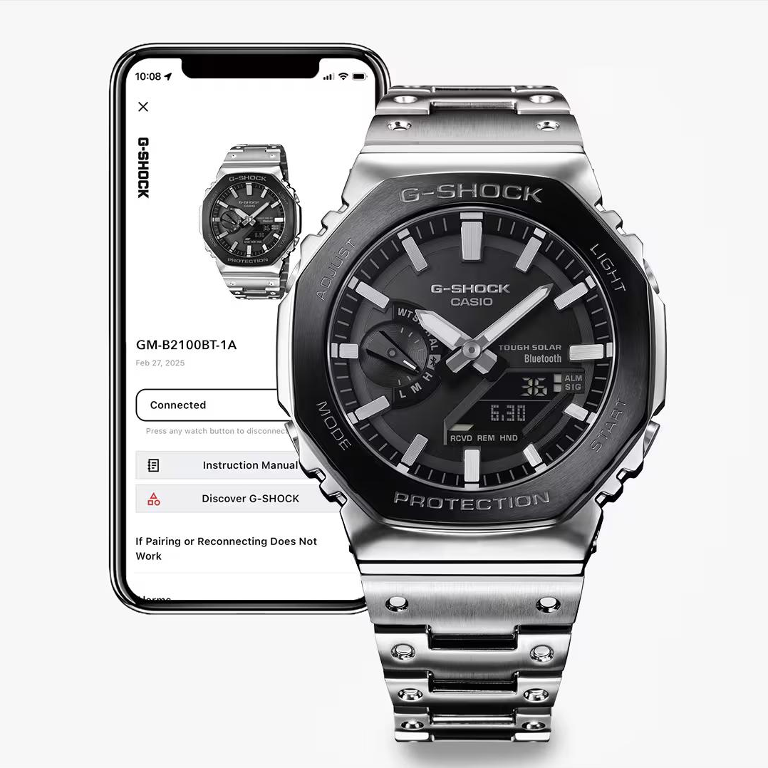 Наручные часы CASIO G-Shock, серебряный, черный — фото 1
