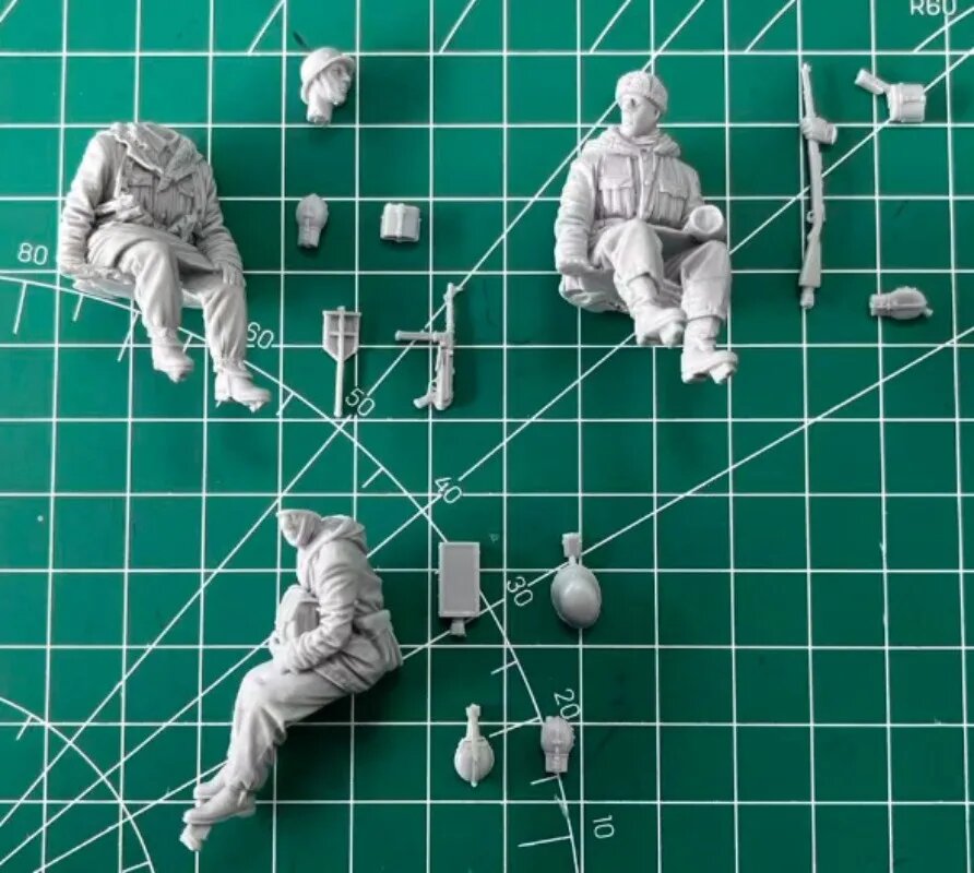 Масштаб 1/35, фигурка из смолы, сборная модель, комплект, бронетанковый танк, солдат, 3 человека, историческое хобби, миниатюрное, в разобранном виде и неокрашенное