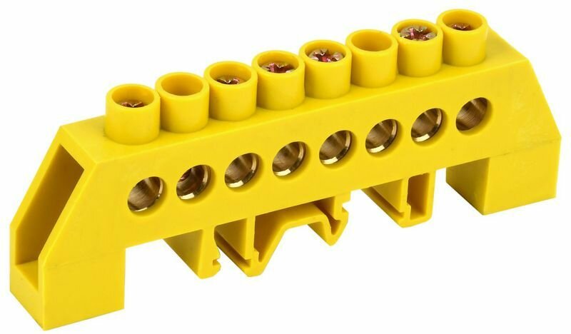 Шина PE «земля» в комб. DIN-изол. «Стойка» ШНИ-8х12-8-КС-Ж IEK YNN10-812-8DP-K05