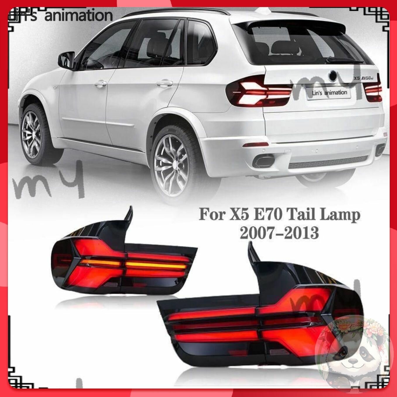 Фары автомобильные, 4 шт, арт. Для BMW X5 E70 2007-2013 Tail Light O47L Y08G B89K
