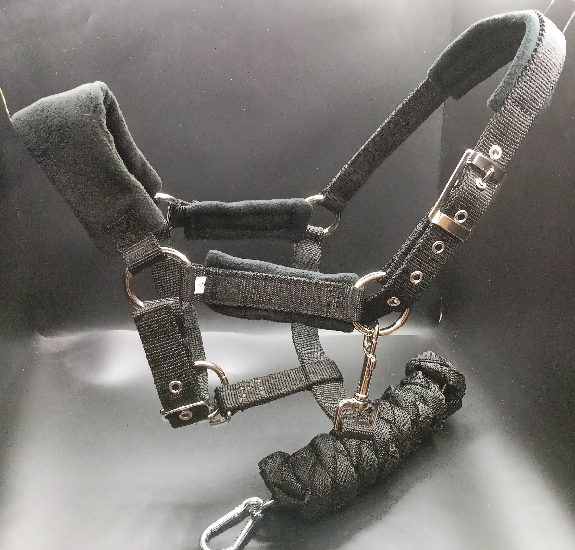 Комплект недоуздок на флисе + чомбур 2 м. ( Pony)