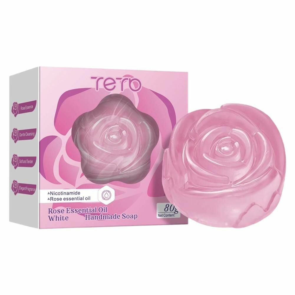 Мыло с розовым маслом для осветления кожи 80г, очищение и питание для лица и тела