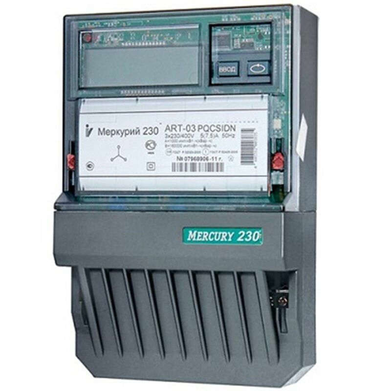 Счетчик электроэнергии Инкотекс Меркурий 230 АМ-03, трехфазный, однотарифный, 5/7.5А, класс точности 0.5S, Щ, эмоу, импульсный выход