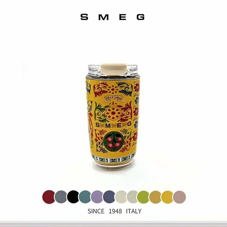 Термокружка SMEG Sicily SM304 из нержавеющей стали для кофе, с собой, для автомобиля, стиль Ins