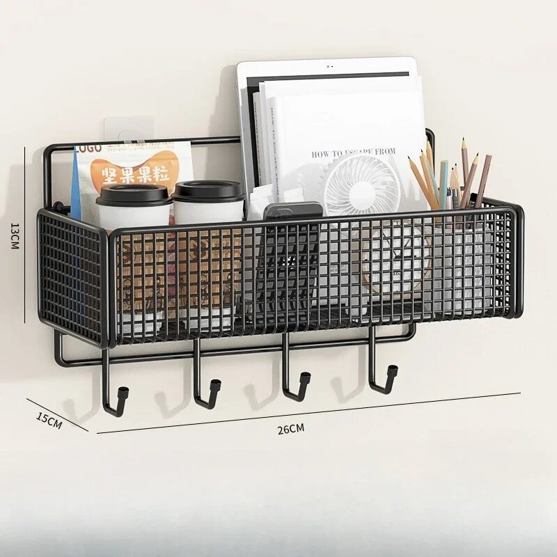 Настенная Полка Без Крепления Для Общежития, Металлический Органайзер Для Хранения Рядом С Кроватью