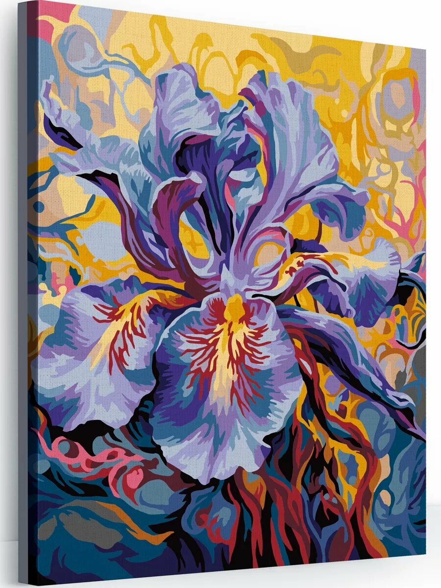 Картина по номерам на холсте с подрамником 40х50 см Изысканный цветок Ирис