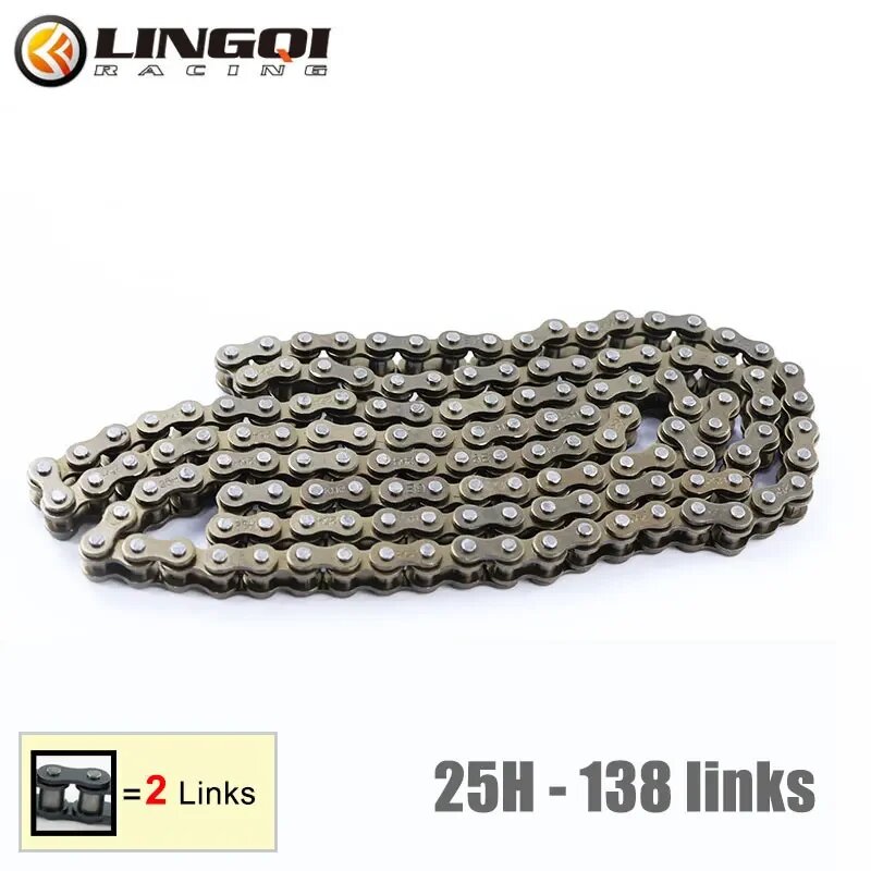 LINGQI 25H цепи для скутера, строительная цепь 94 96 98 120 124 138 168L для питбайка, мини-мотоцикла, электроника