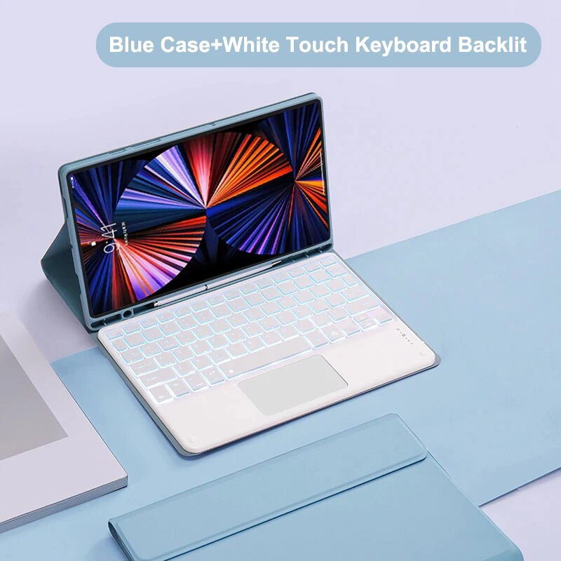 Чехол-клавиатура EWA для iPad, русская раскладка iPad Air 13 (M2-M3), Blue C