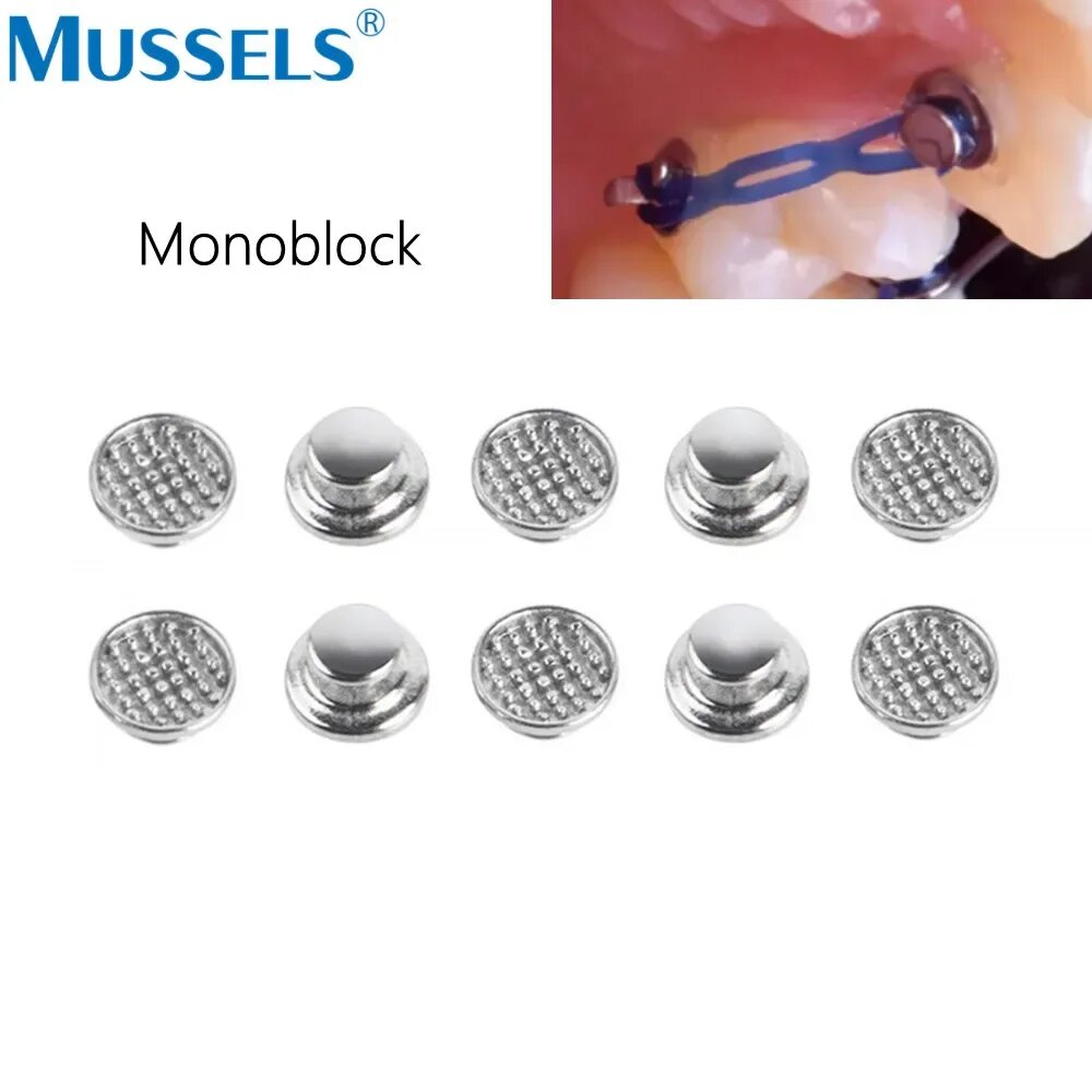 1 упаковка, стоматологическая ортодонтическая лингвальная кнопка, обжимной J- Monoblock Round