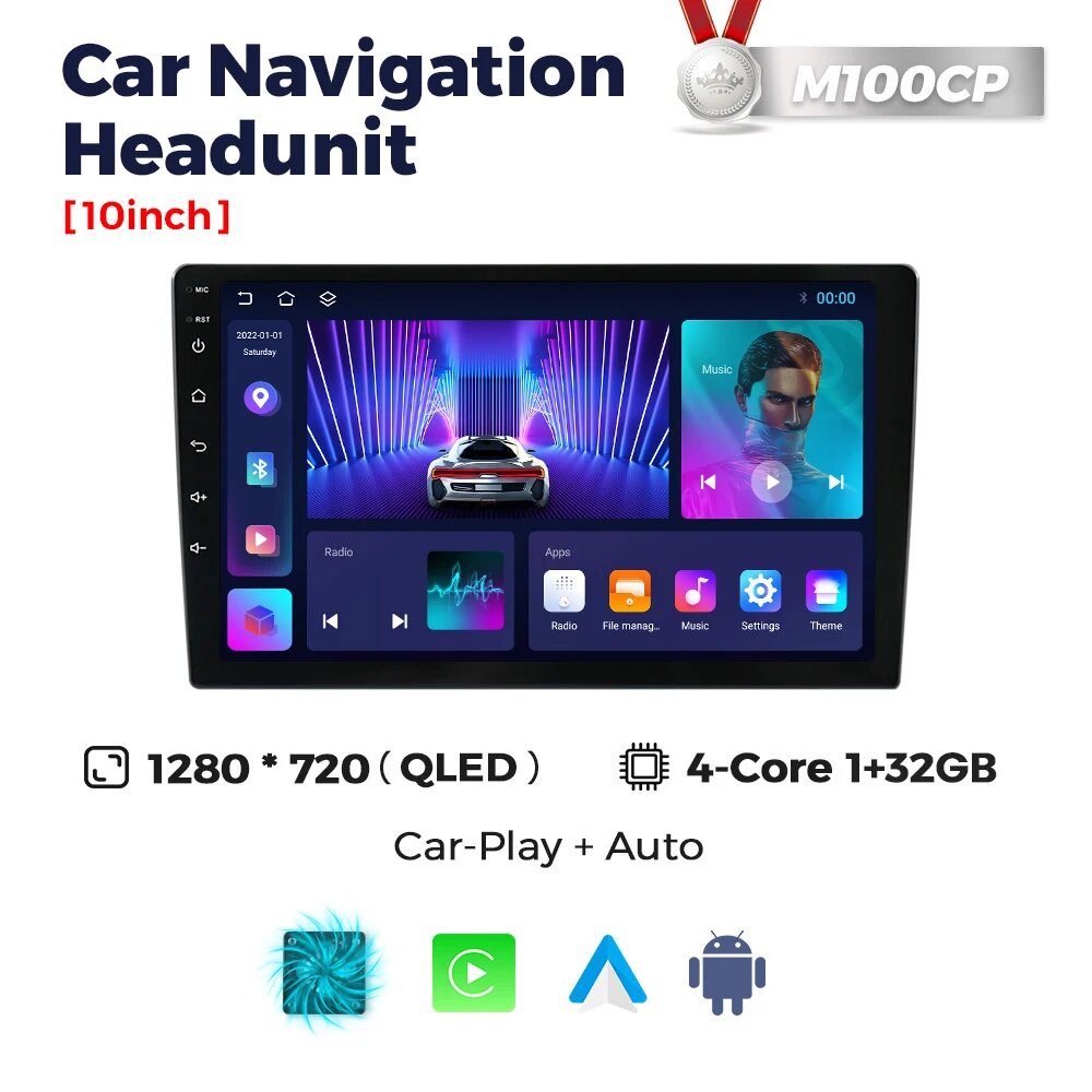 MEKEDE умный автомобильный радиоприемник Android Auto беспроводной CarPlay универсальный 10M100CP